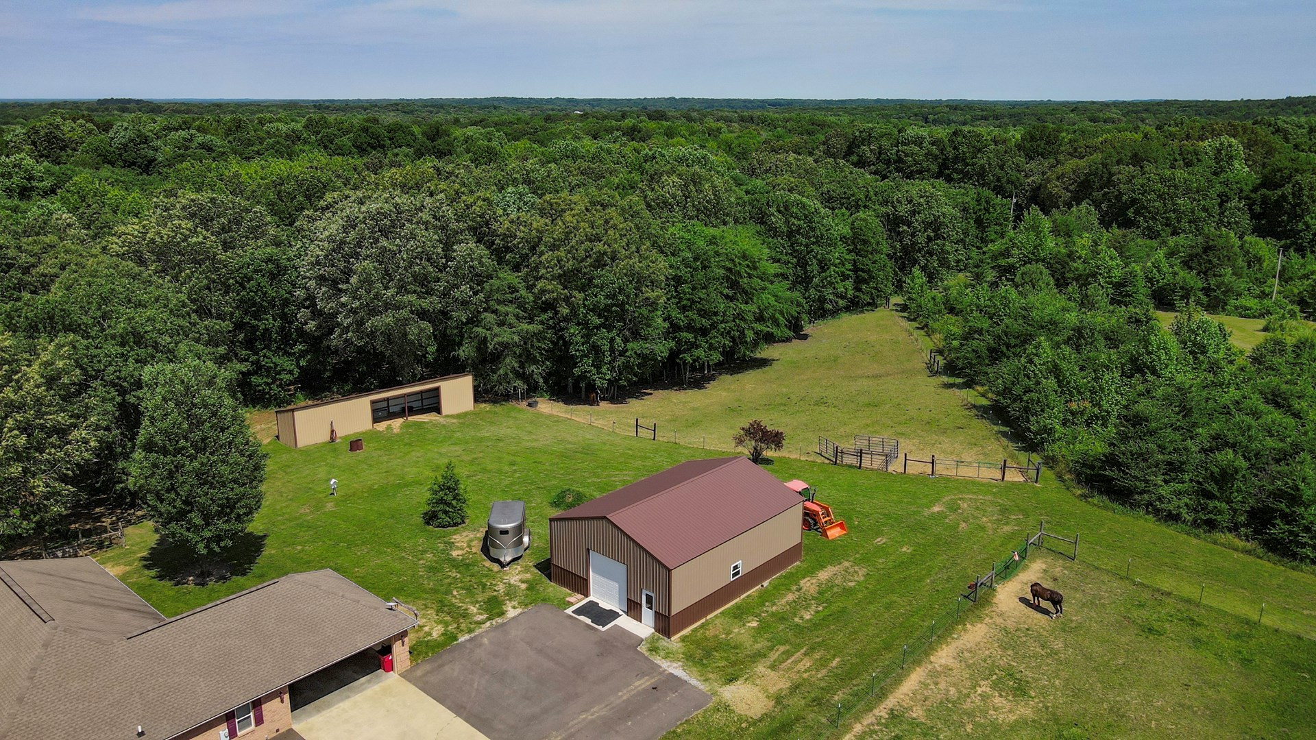 Equine Property w/ Brick Country Home, Detached Shop, & Barn
